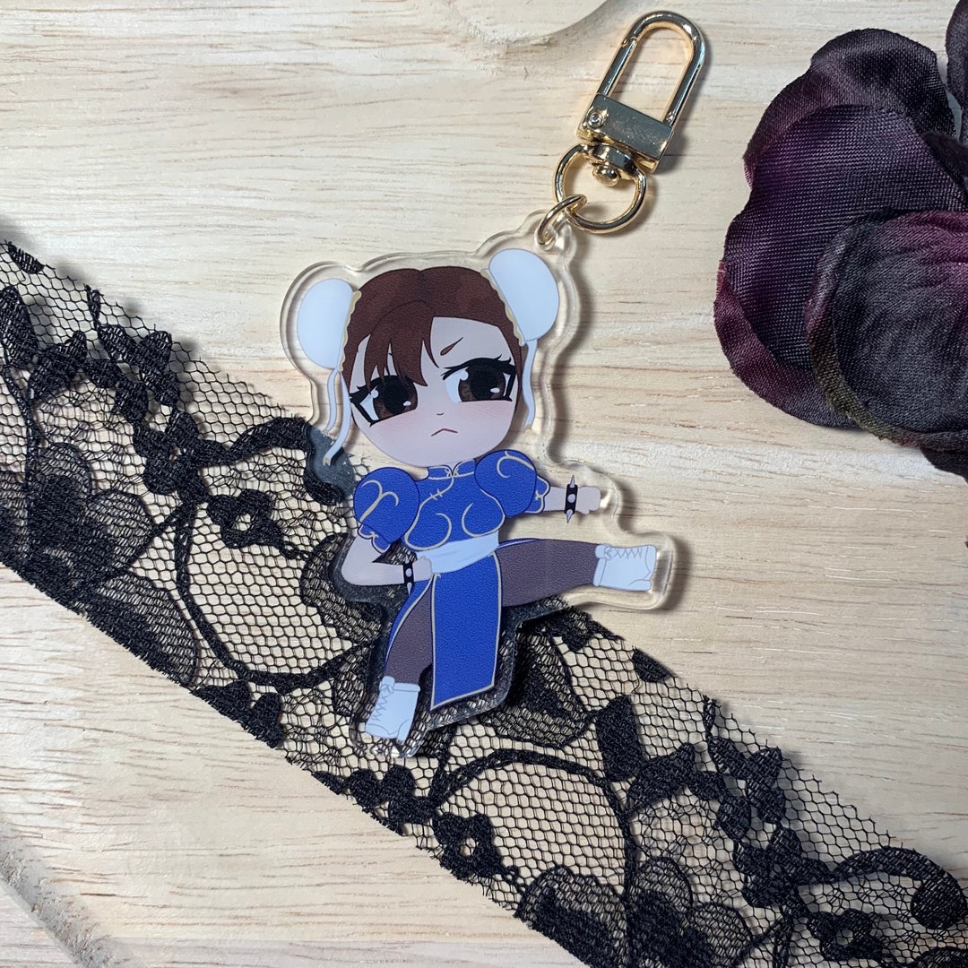 Chibi Fighting Character Double Buns Acrylic Keychain - Etsy