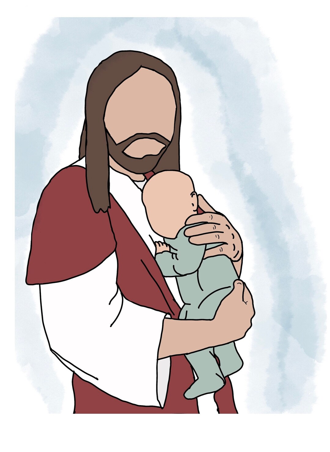 Jesus With Infant LDS Art of Jesus With Baby Child Baby Blessing ...