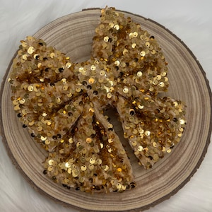 Gold Dog Bow• Gold Sequin Collar Bow• Gold Bow• New Year Dog Bows • Holiday Bow - Etsy