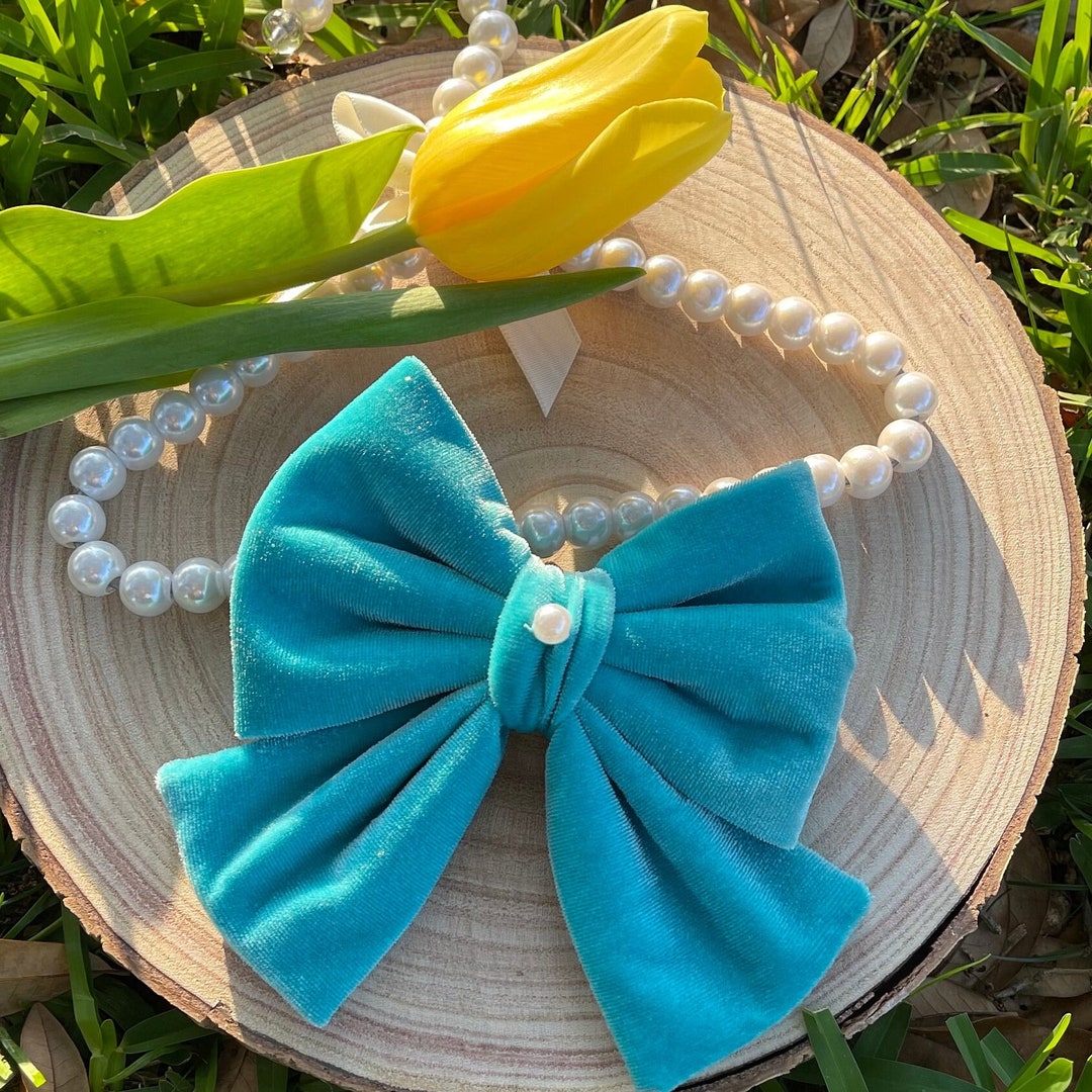 Tiffany Blue Dog Collar Bow Pet Collar Bows Dog Sailor - Etsy