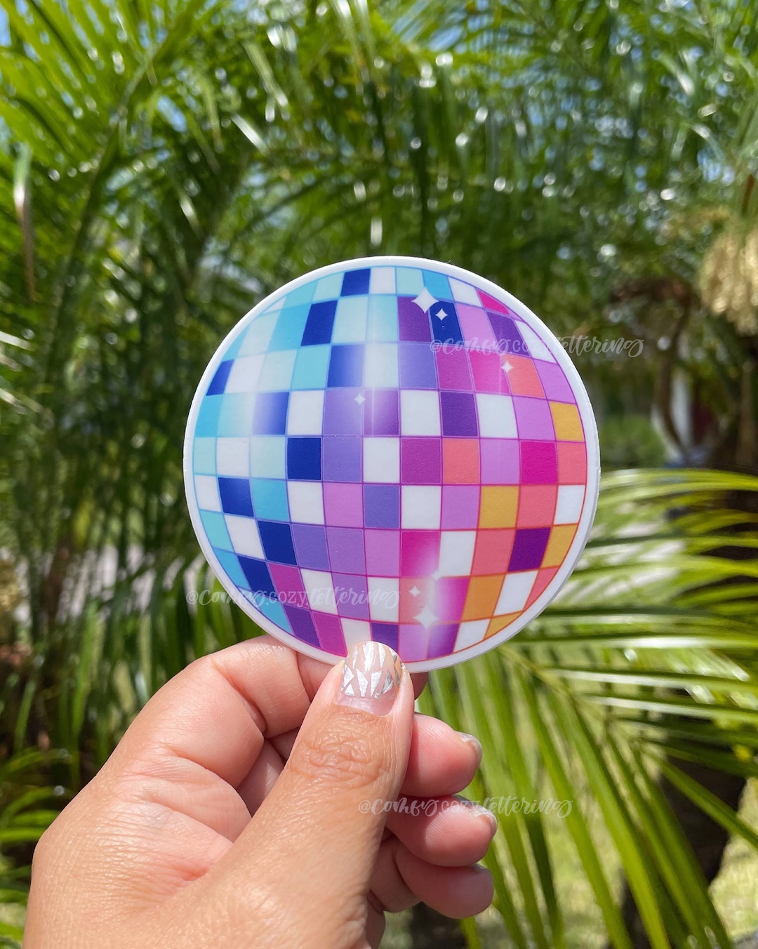 Groovy Disco Ball Sticker | Weatherproof Vinyl, Colorful - Etsy