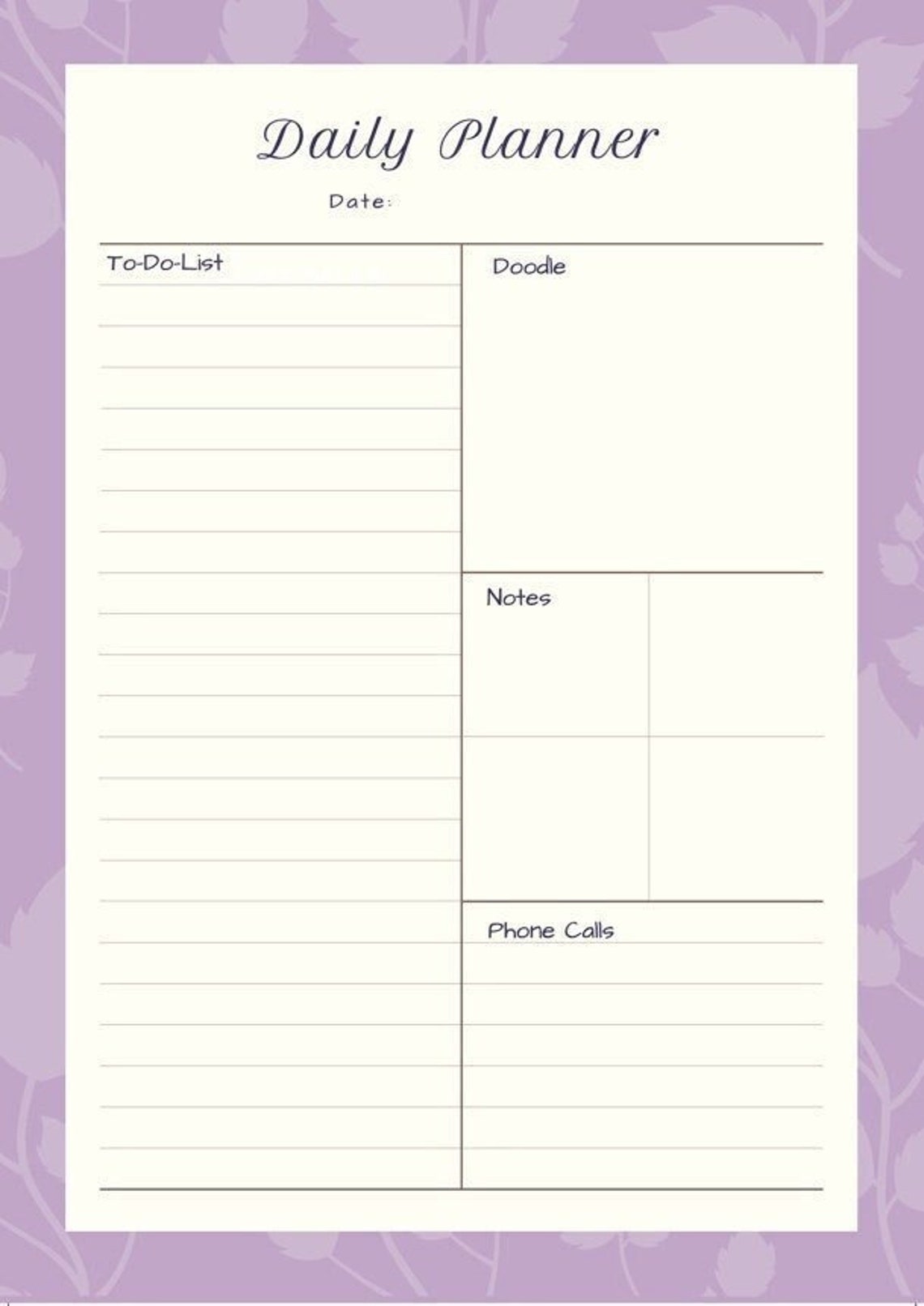 Purple Daily Planner - Etsy