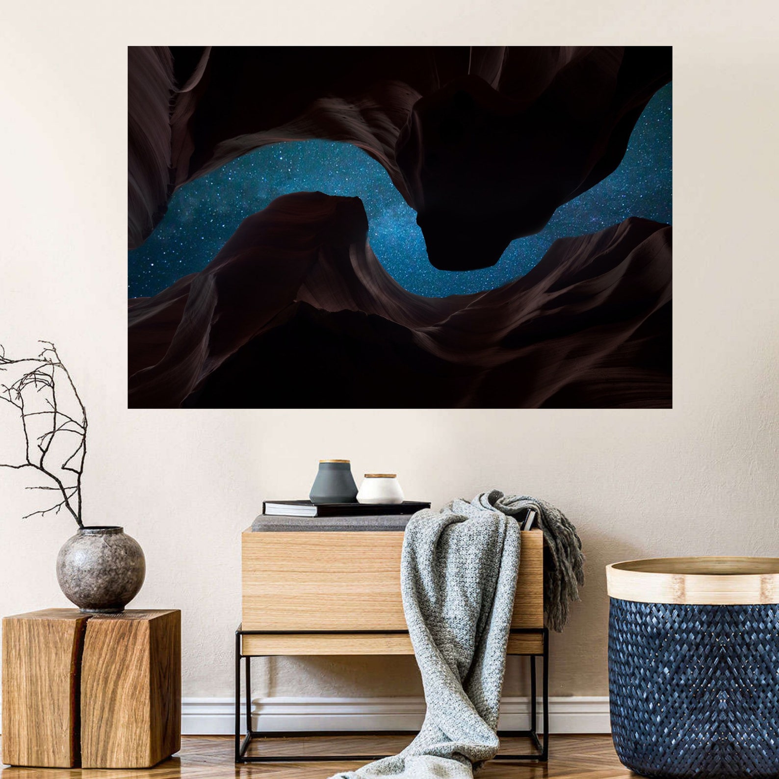 Canyon at Night Wall Art Star Gazing Wall Canvas Nature - Etsy