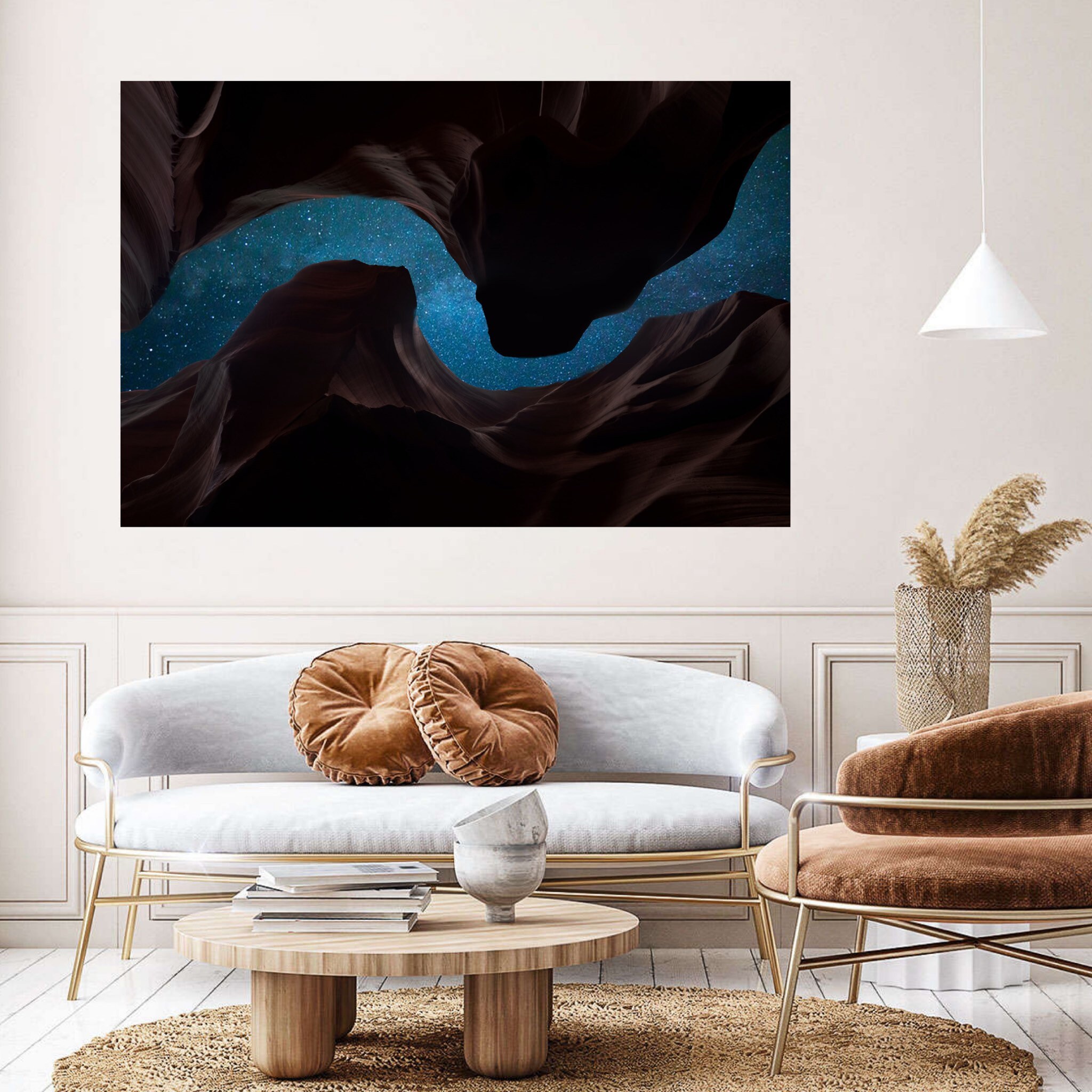 Canyon at Night Wall Art Star Gazing Wall Canvas Nature - Etsy