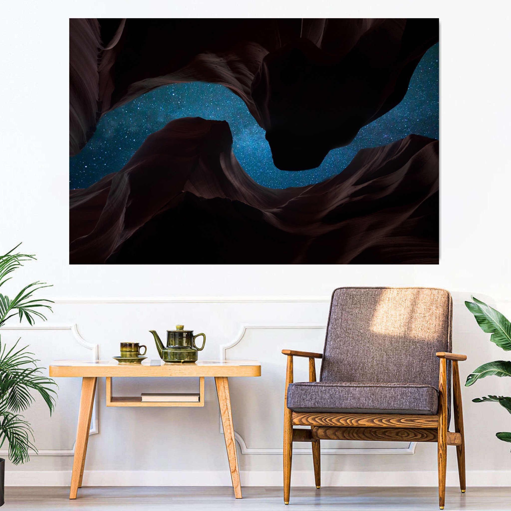 Canyon at Night Wall Art Star Gazing Wall Canvas Nature - Etsy
