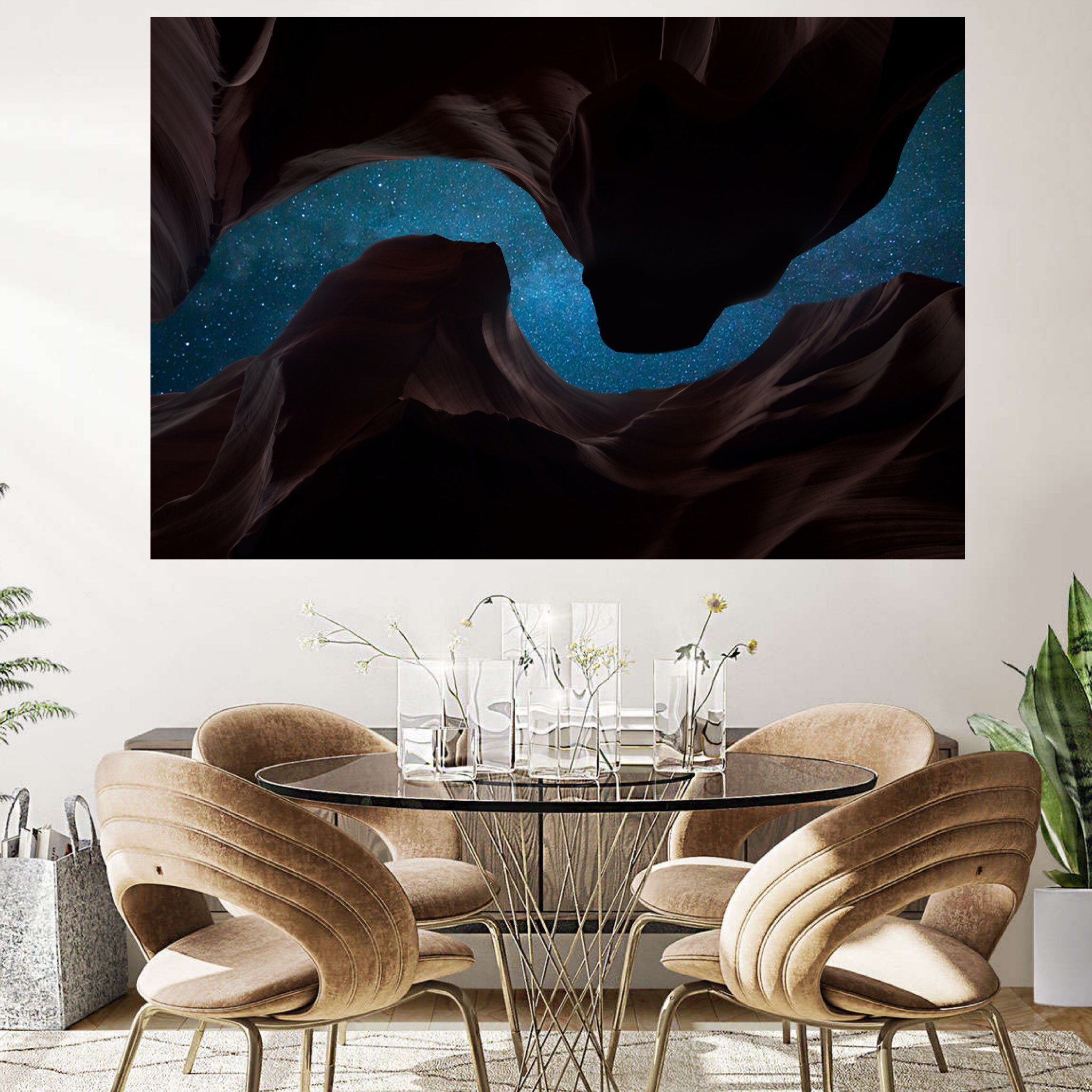 Canyon at Night Wall Art Star Gazing Wall Canvas Nature - Etsy