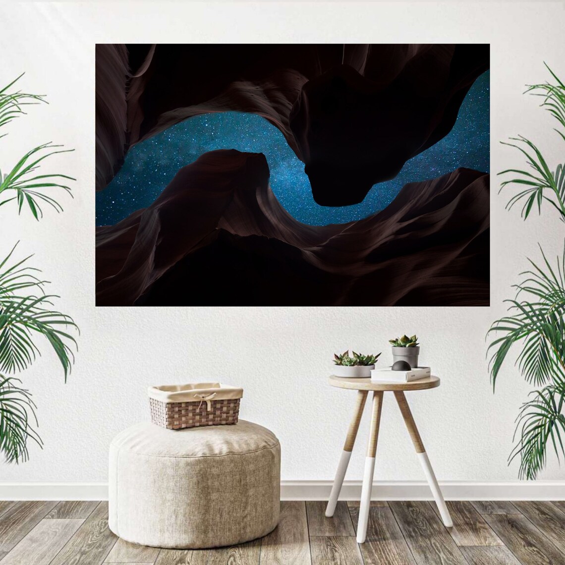 Canyon at Night Wall Art Star Gazing Wall Canvas Nature - Etsy