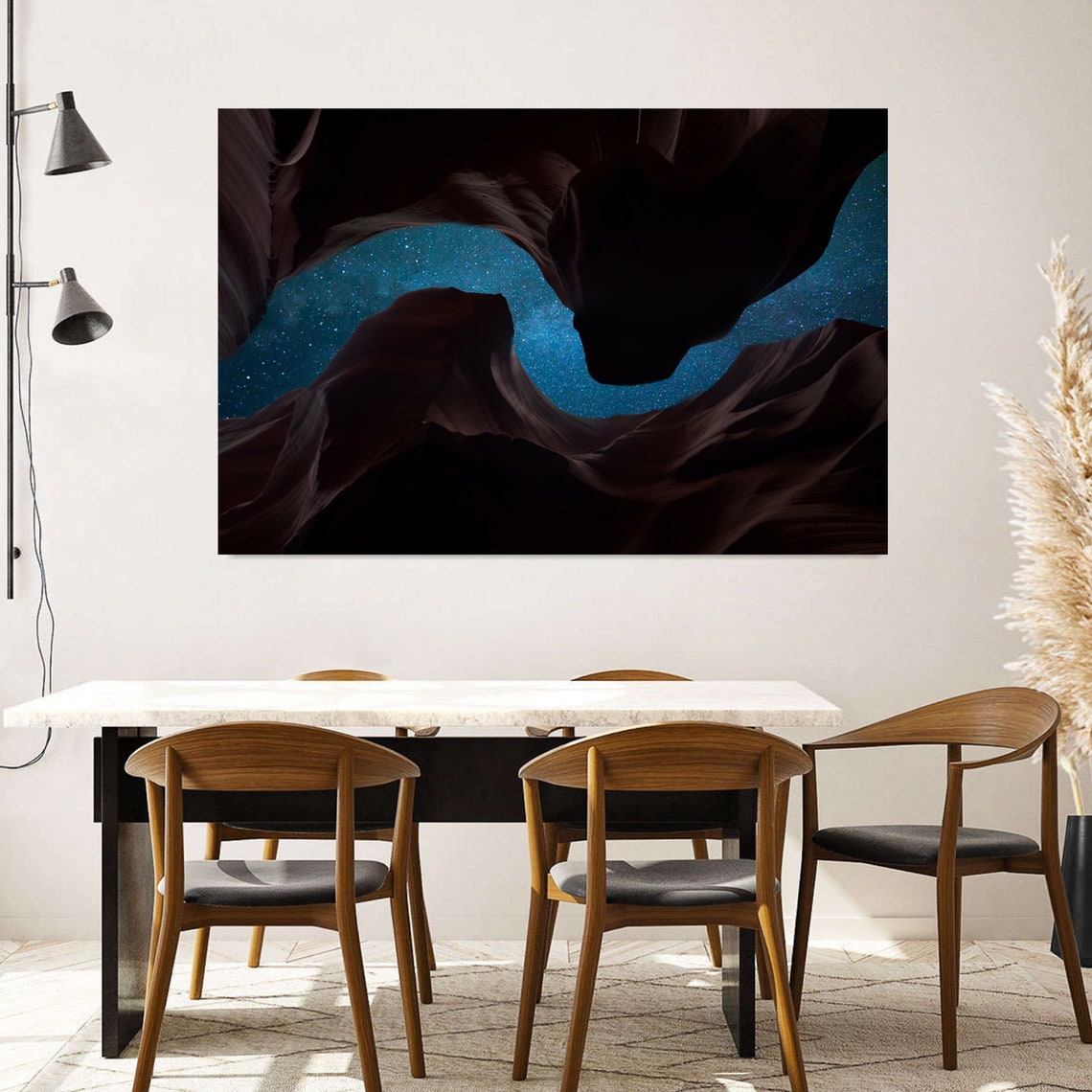 Canyon at Night Wall Art Star Gazing Wall Canvas Nature - Etsy