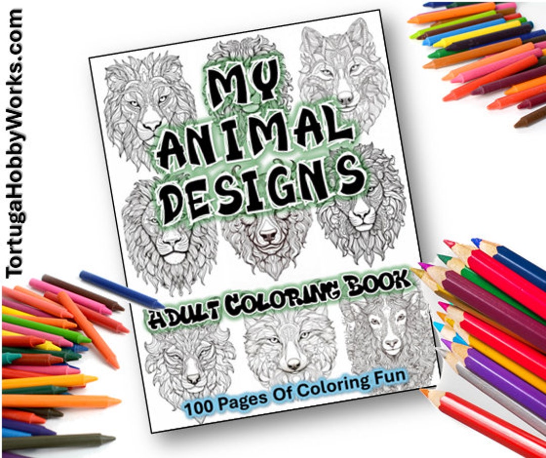 Animal Designs Coloring Book: 100+ Pages for Adults (PDF Pattern) - Etsy