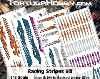 Racing Stripes Water-slide Decals – 1/64, 1/24, 1/18 Scale Models - Etsy