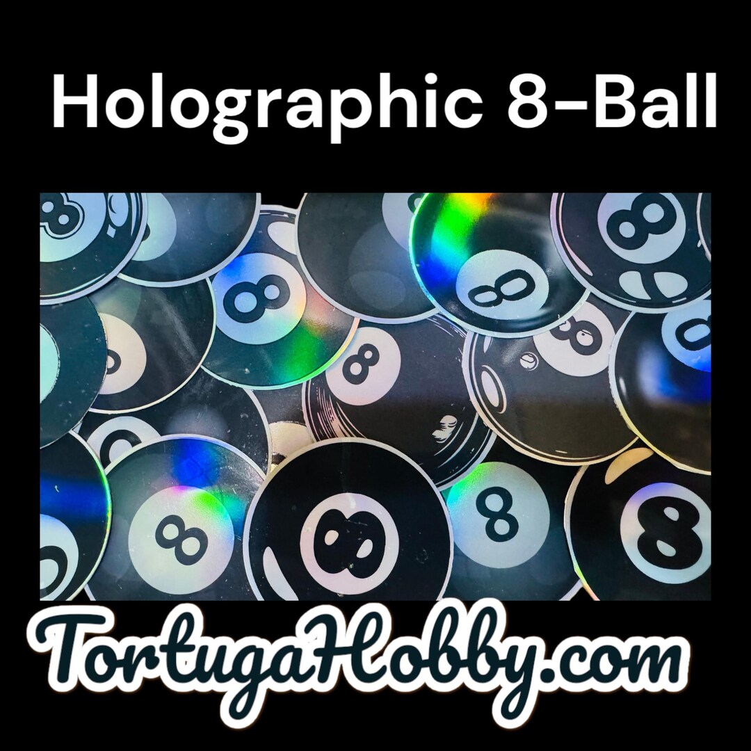 Holographic 8-ball Stickers - 24 Eight Balls With a Shimmer - Etsy