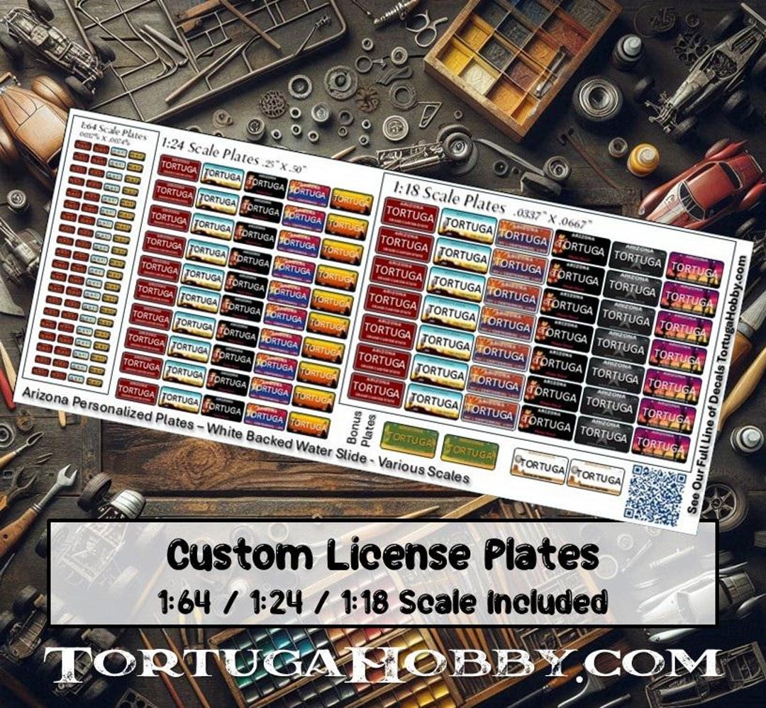 Custom License Plate Decals - Various Scales for Your Projects - Models ...