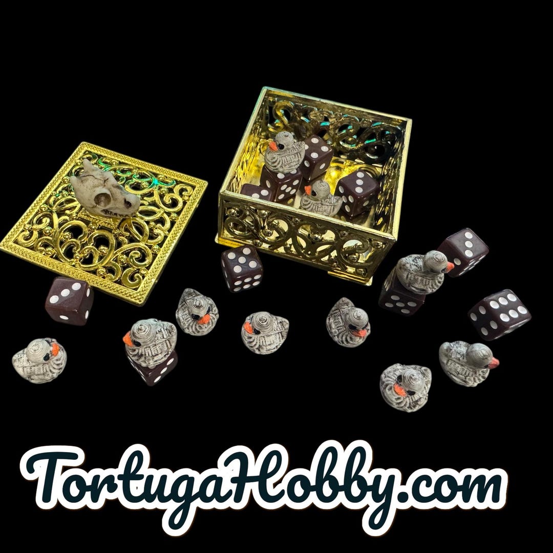 Skeleton Duck Dice Counters - 10 Pc Set With Golden Box - Unique Cruise ...