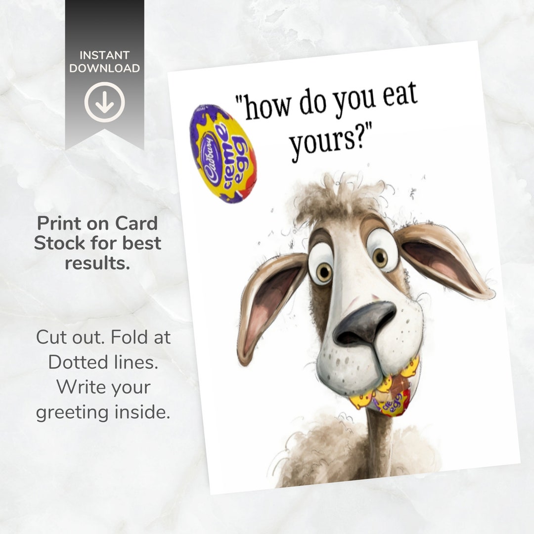 Easter Card Printable, Printable Easter Card.,funny Easter Card, DIY ...