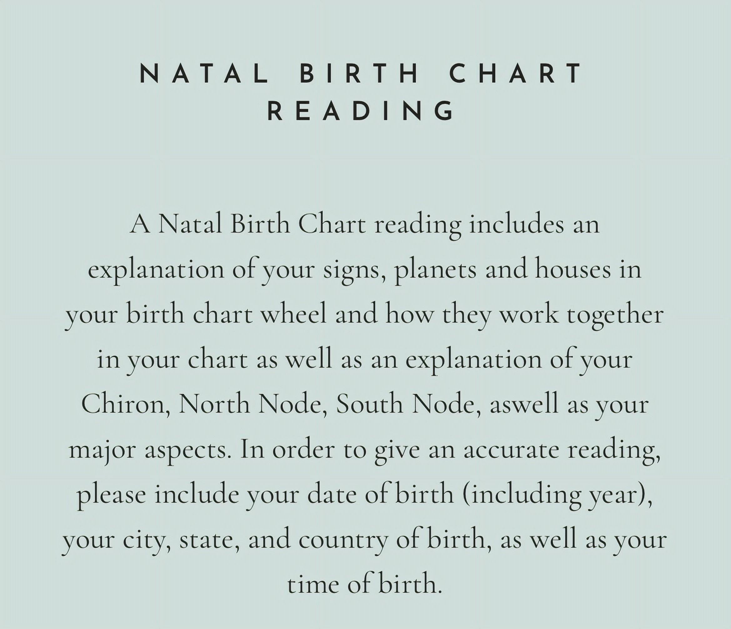 Complete Natal Birth Chart Reading - Etsy