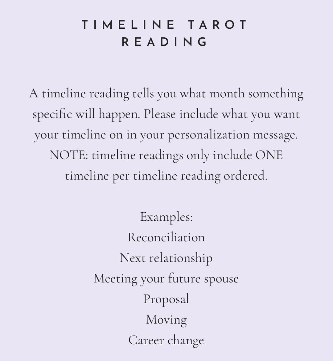 Timeline Tarot Reading - Etsy