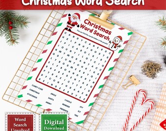 Christmas Word Search Puzzle With Hidden Message | 20 Words Printable ...