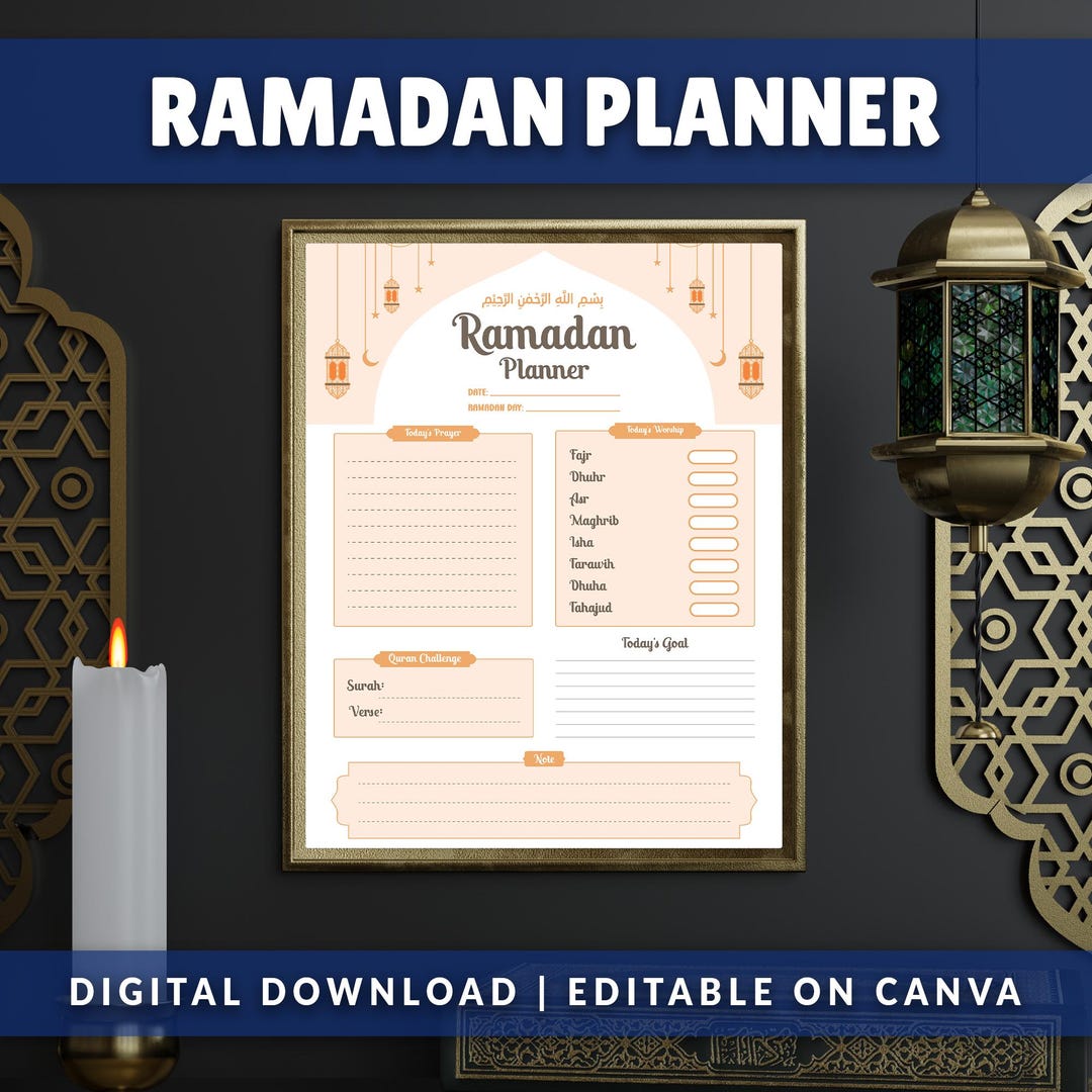 Editable Printable Ramadan Planner, Daily Planner for Ramadan, Ramadan ...