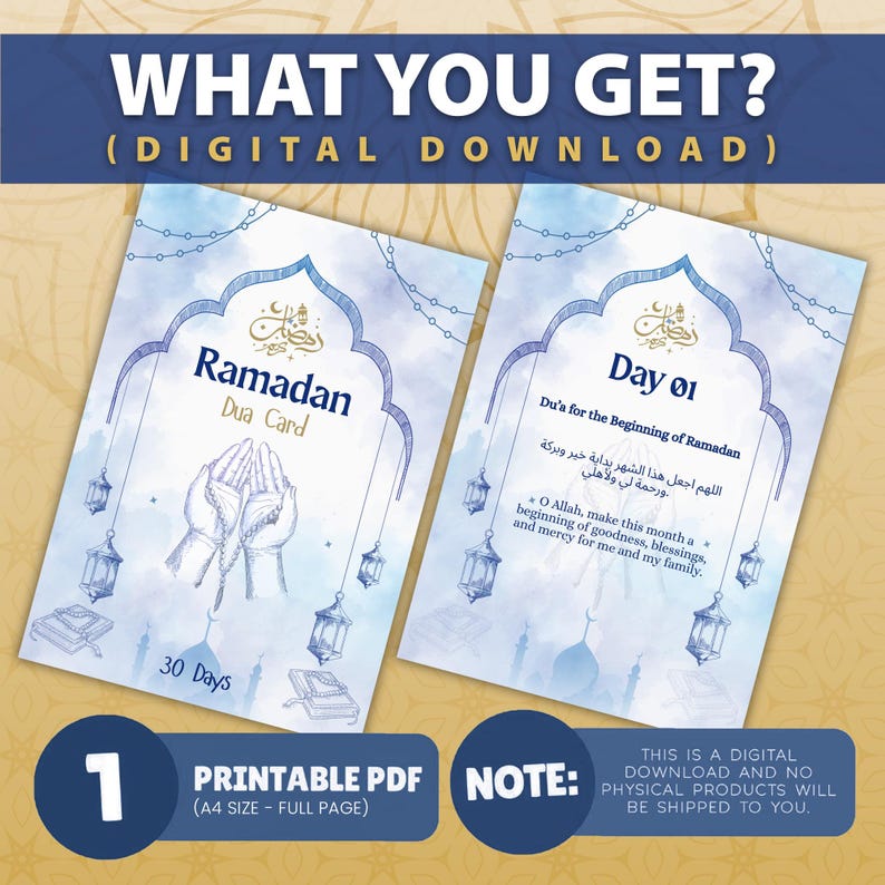 Carte numérique Dua 30 jours modifiable pour le Ramadan | Cartes de ...