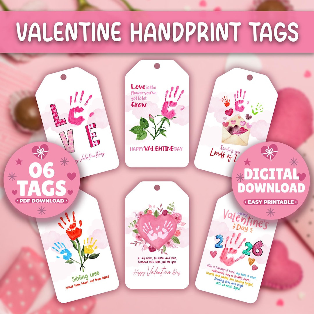 Valentine Gift Tags, Kids Love Cute Printable Kids Valentine Tags ...