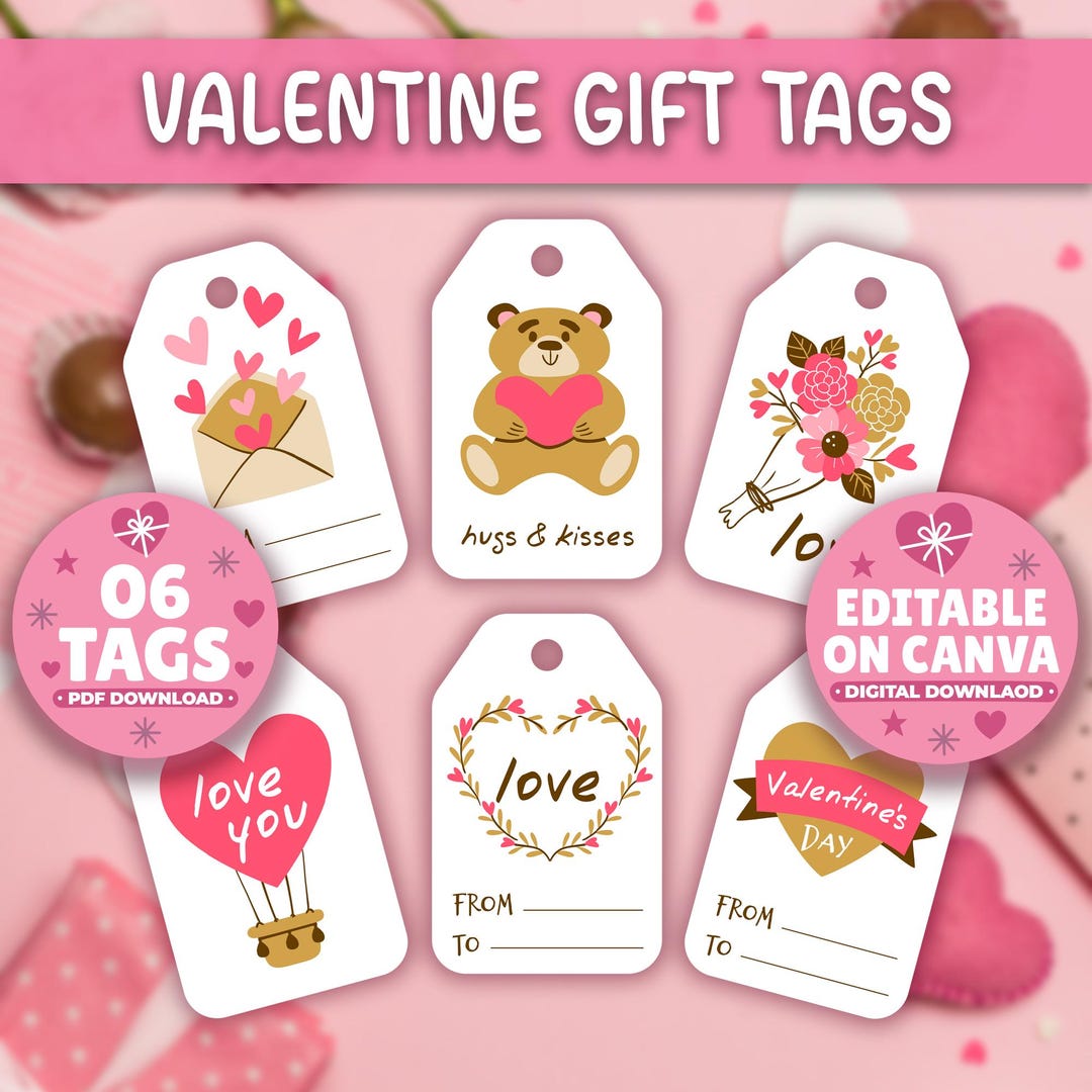 EDITABLE Valentine Gift Tags, Printable Kids Valentine Tags, Classroom ...