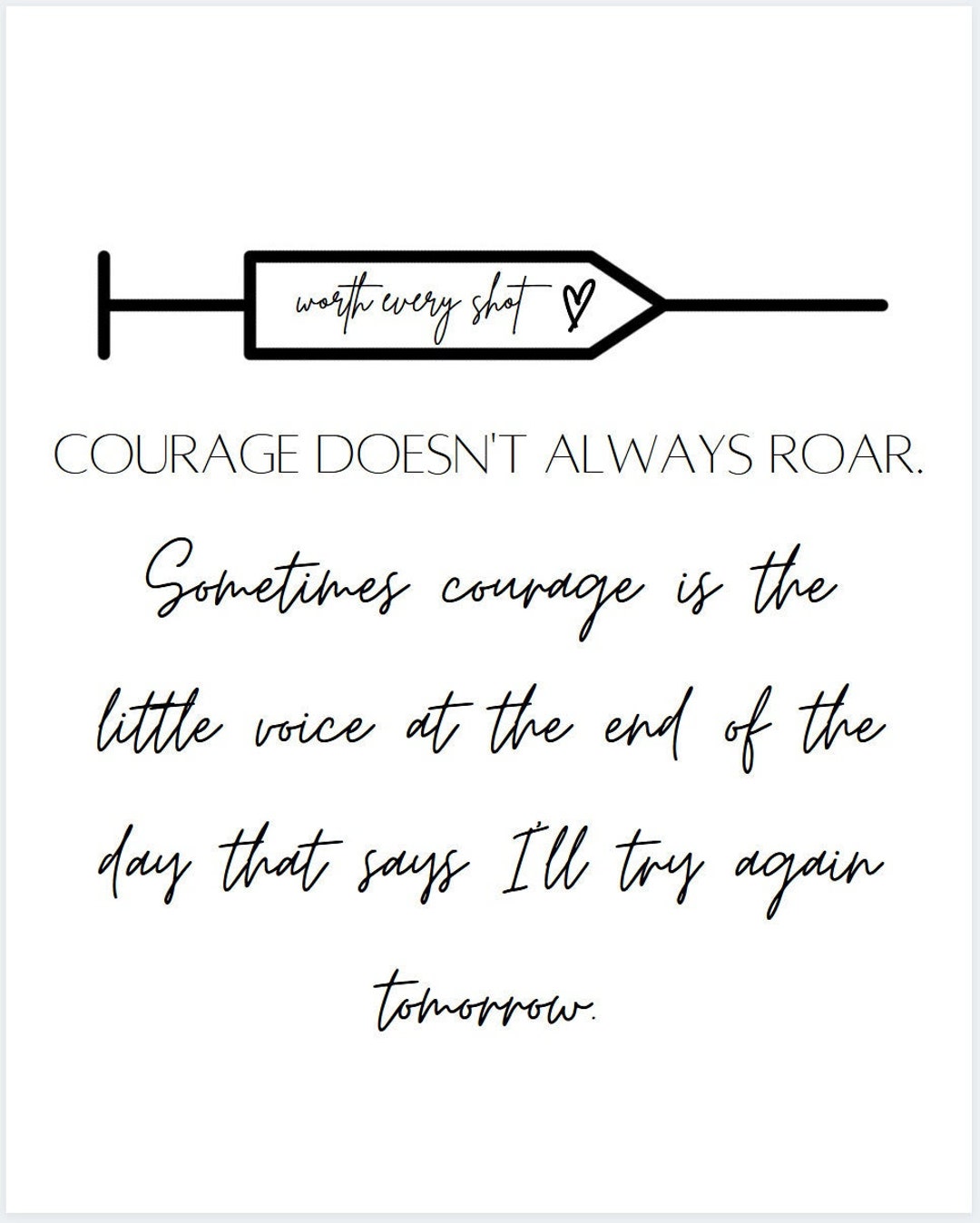 Worth Every Shot Printable | IVF Gift | Infertility Gift | Courage ...