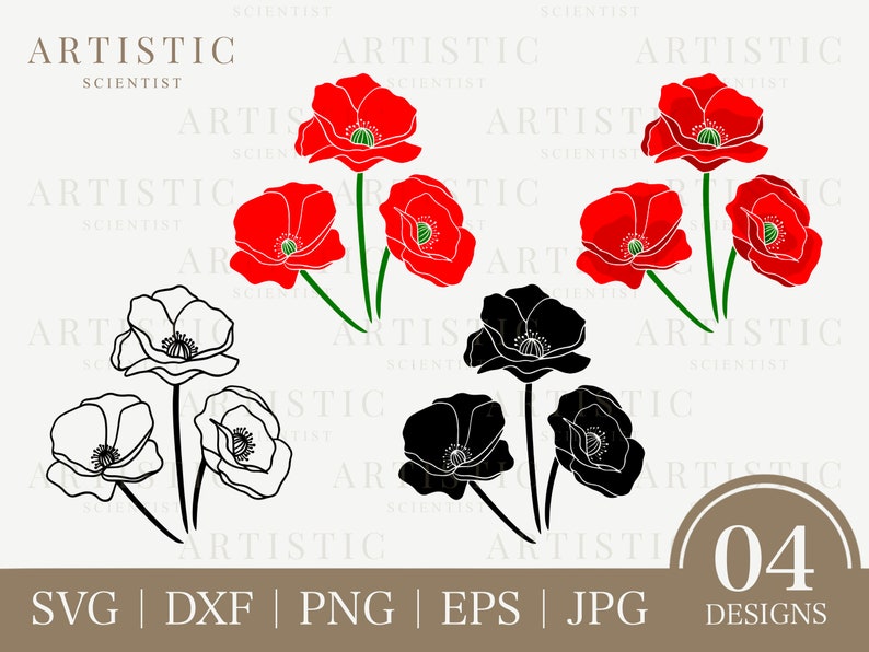 Poppy Svg Poppy Png Poppy Clipart Spring Svg Botanical - Etsy