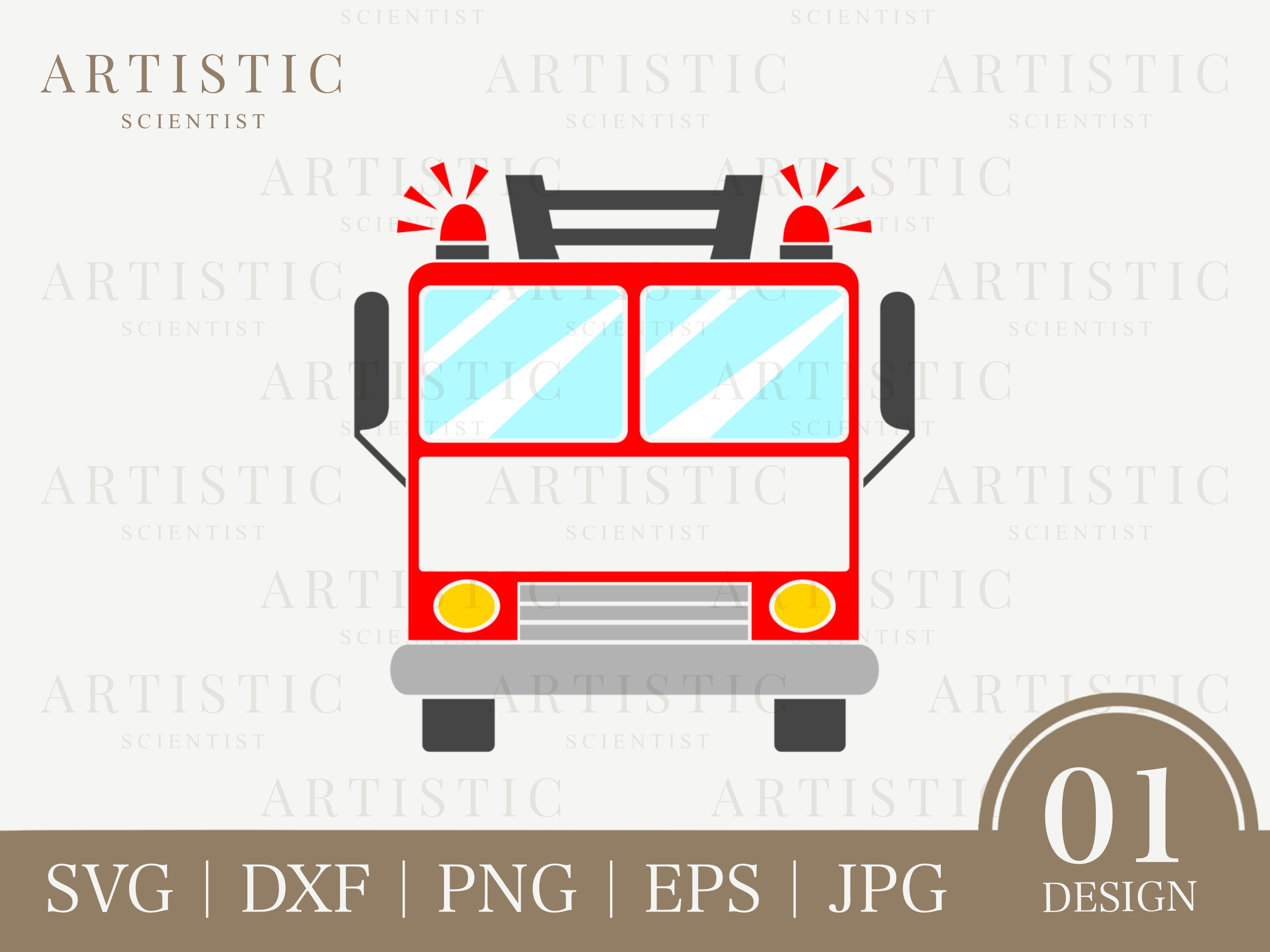 Firetruck Front View Svg Firetruck Png Fire Truck Svg - Etsy
