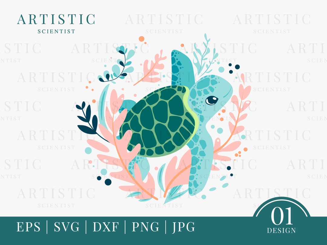 EN VENTA Tortuga Floral Bajo el Mar Svg, Tortuga Marina Svg, Tortuga ...