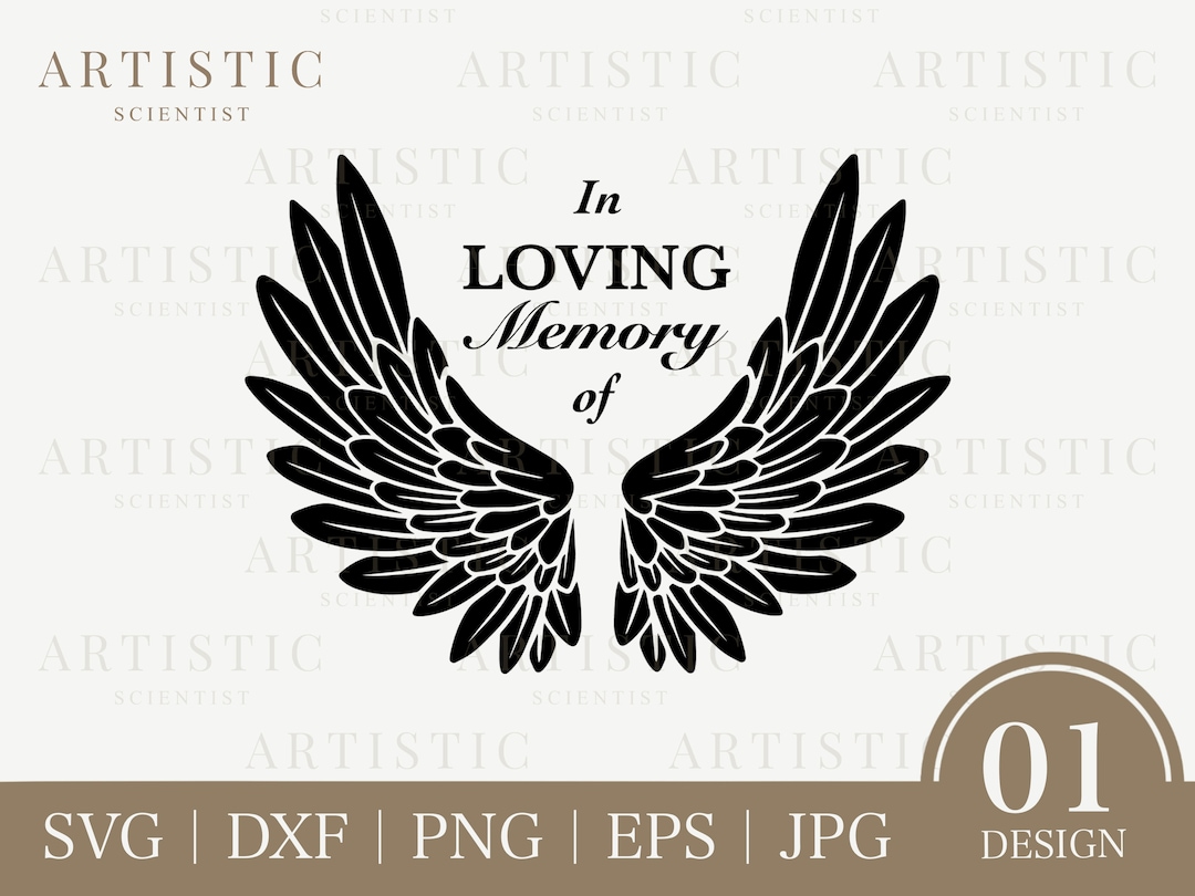 In Loving Memory of Svg, Angel Wings Svg, Angel Wing Svg, Memorial ...