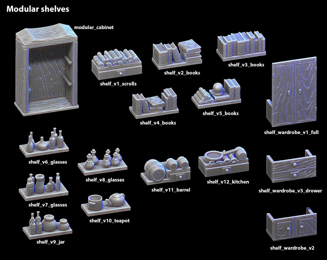 RPG Modular Book Shelf - Etsy