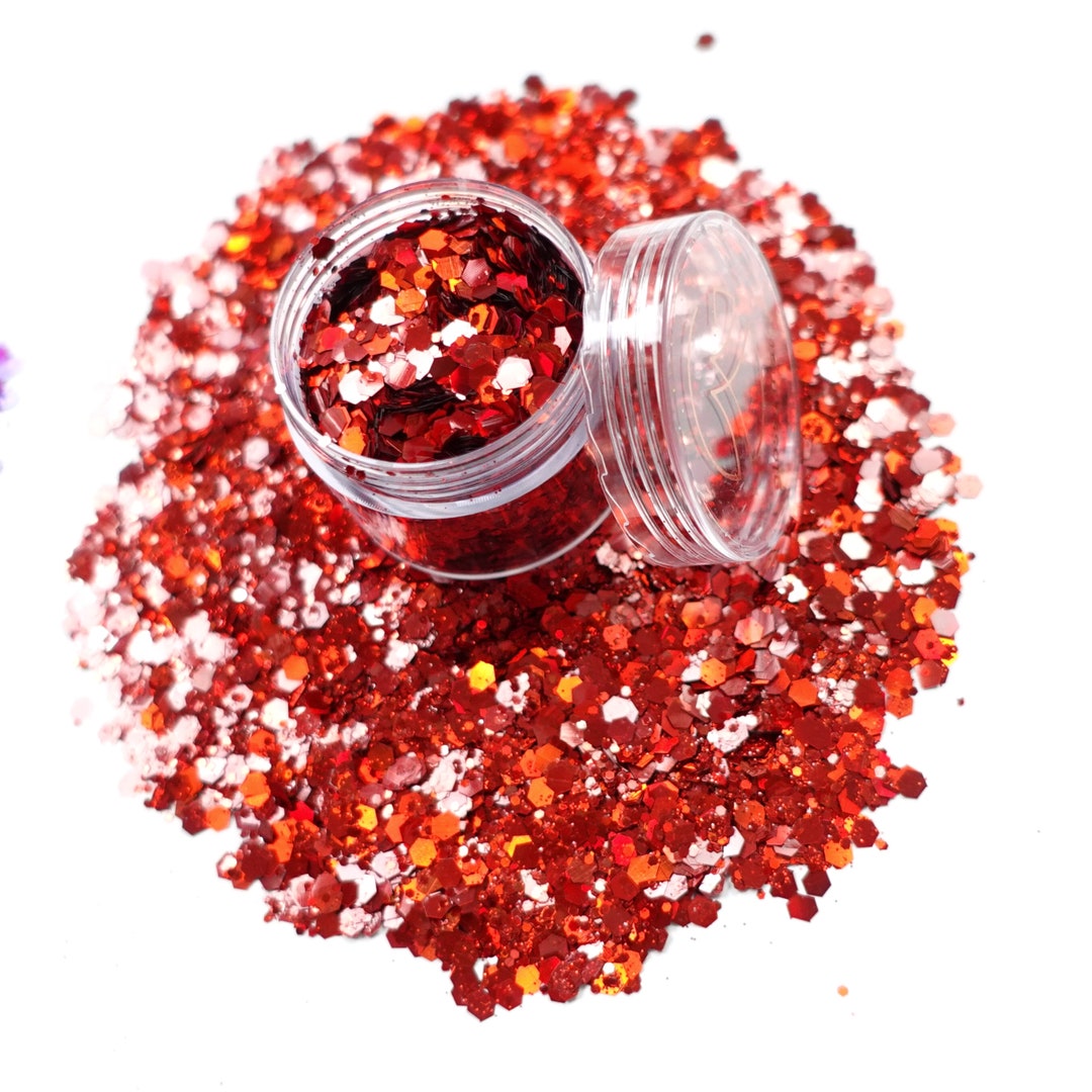 Hologram Ruby Red Fine Chunky Mix Glitter (nails, Resin Art, Hair, Arts ...