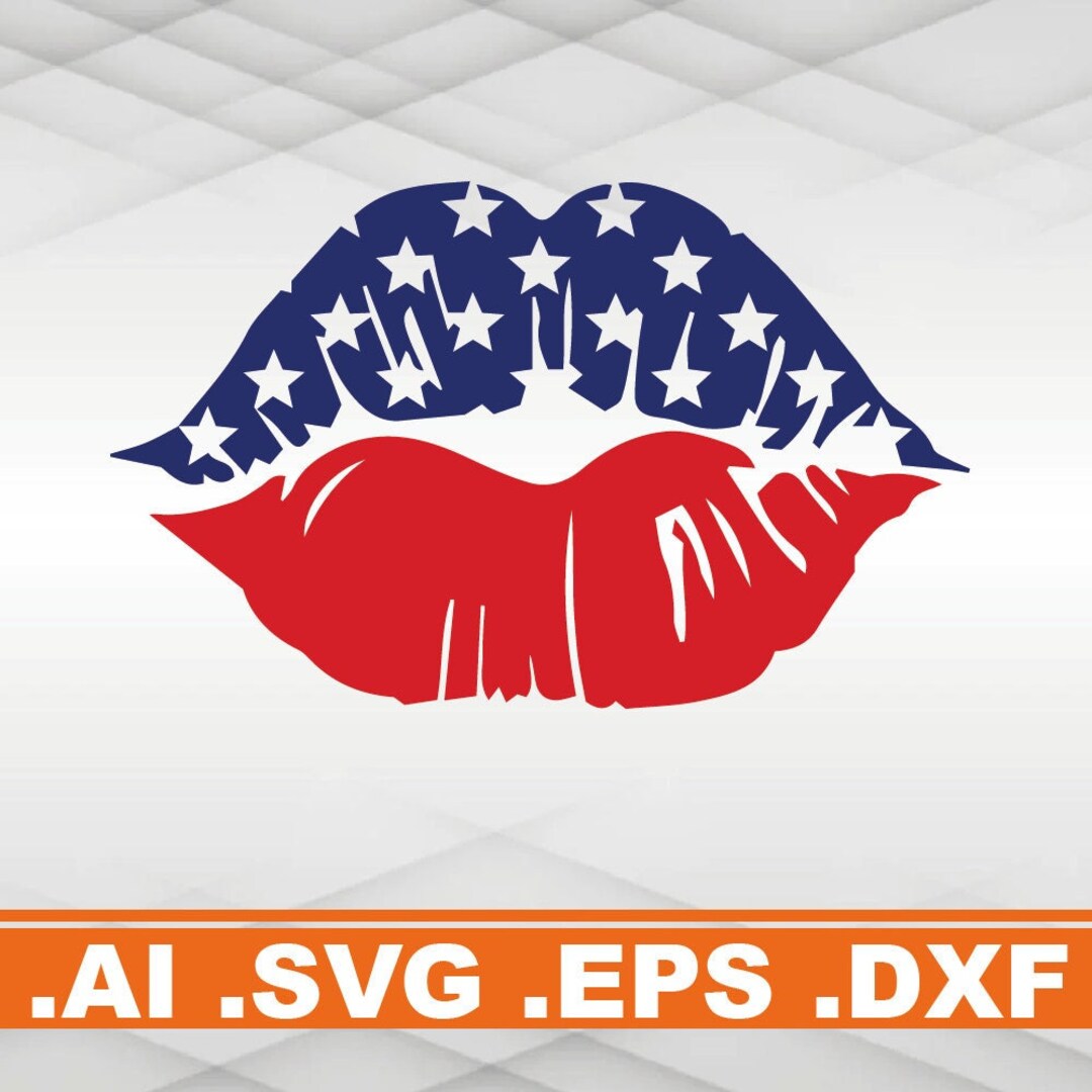America Lips / Silhouette / SVG / AI / EPS / D X F / Decal / - Etsy