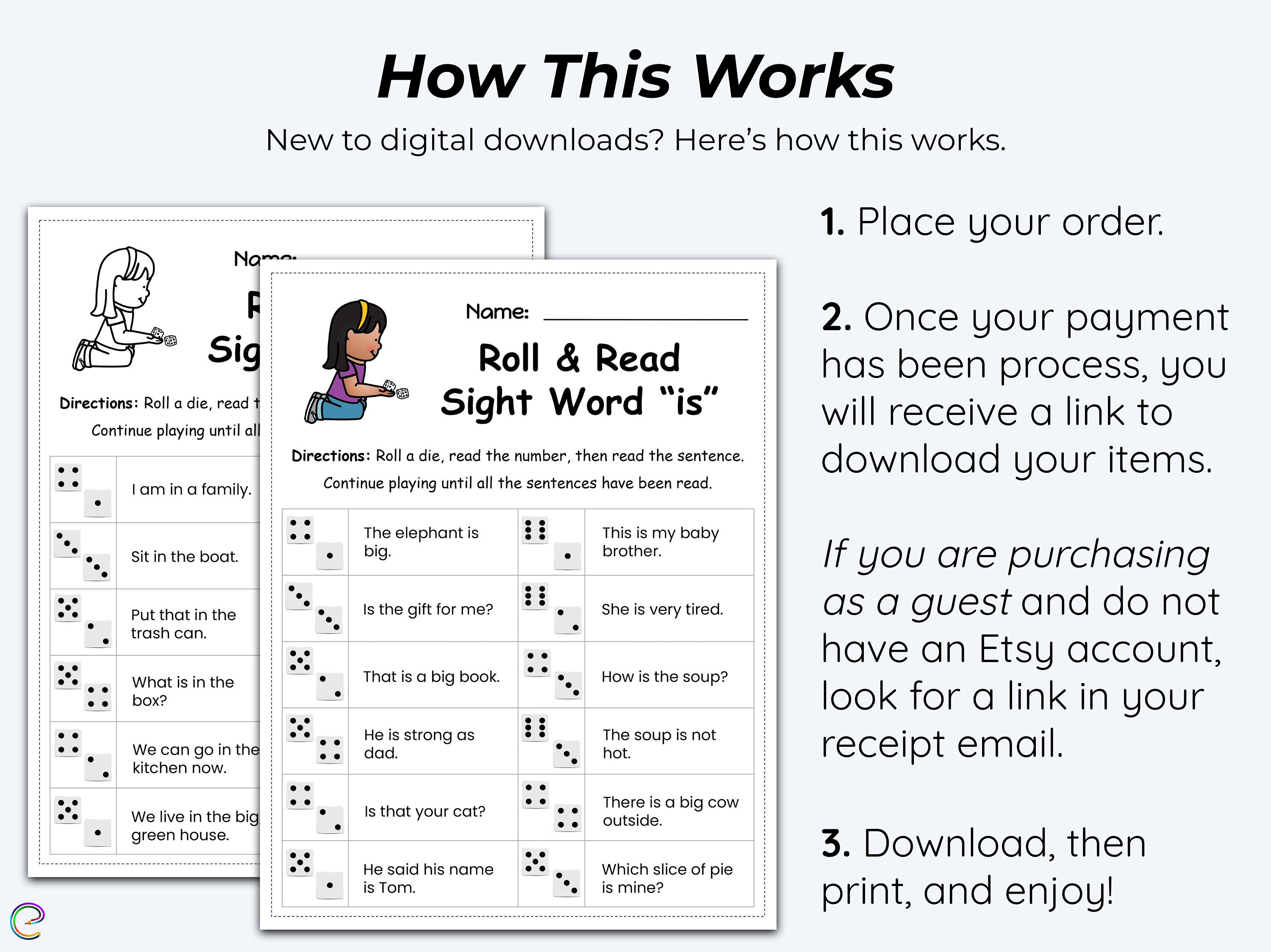 Roll a Sight Word Kids Worksheet Activity, Teacher Resources Education ...