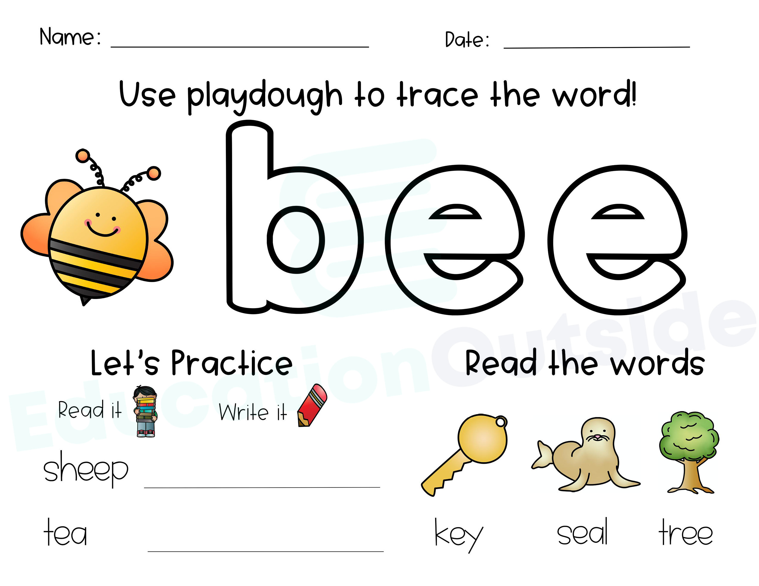 Long Vowel Worksheets, Long E, Education Worksheets, Vowel Sounds ...