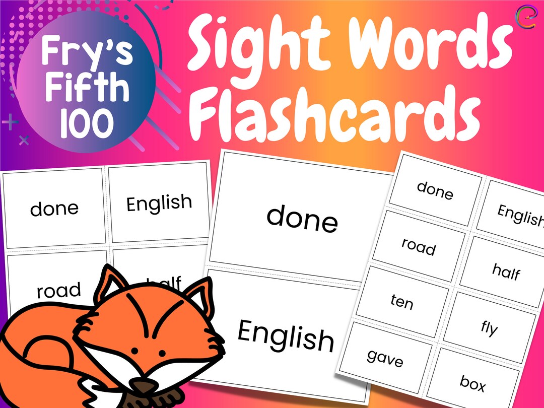Fry Sight Words | 4th Grade | 5th Grade | Flashcards | Homeschool ...
