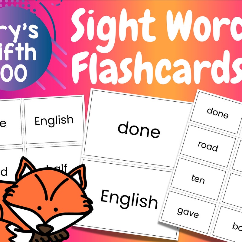 4th Grade Sight Words - Etsy