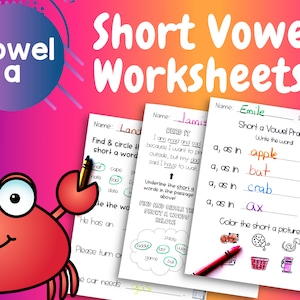 Short Vowel, Letter A, Children Worksheets, Vowel Sounds, Kindergarten ...