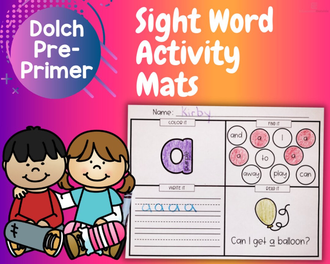 40 Pre-k Worksheets | Dolch Sight Words | Activity Mat | Activity ...