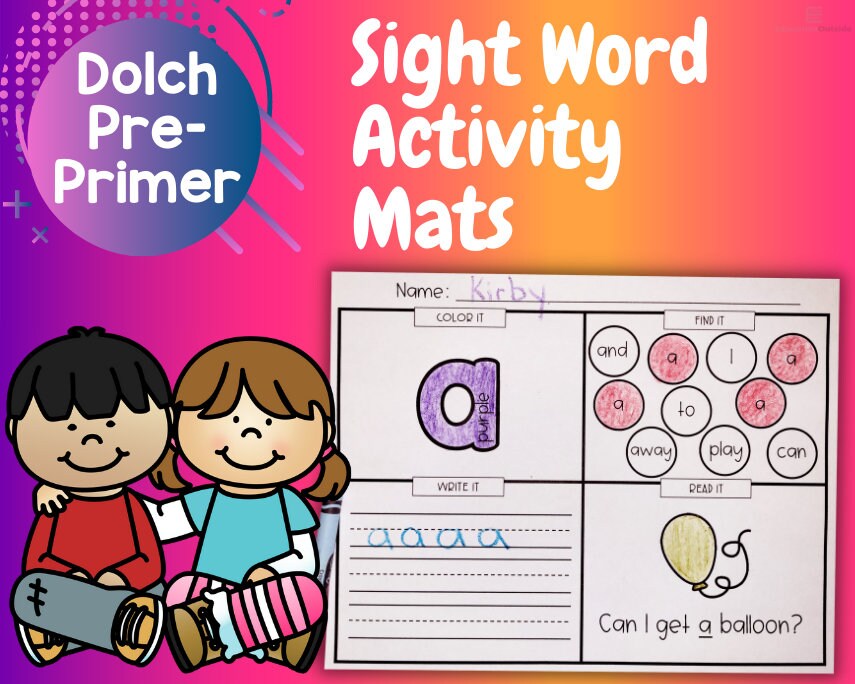 40 Pre-k Worksheets Dolch Sight Words Activity Mat Activity Sheets ...