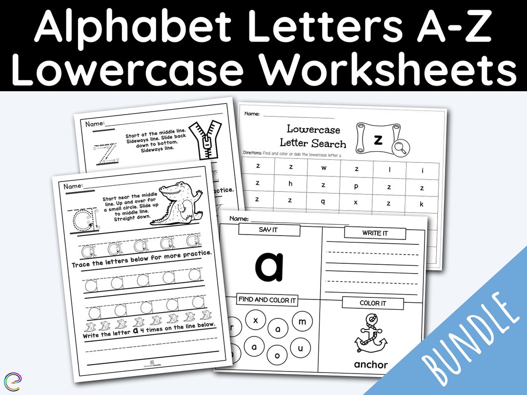 494 Lowercase Alphabet Worksheets Mega Bundle, Alphabet Tracing ...