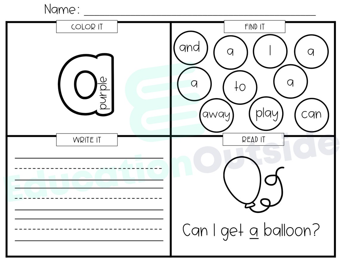 40 Pre-k Worksheets Dolch Sight Words Activity Mat Activity Sheets ...