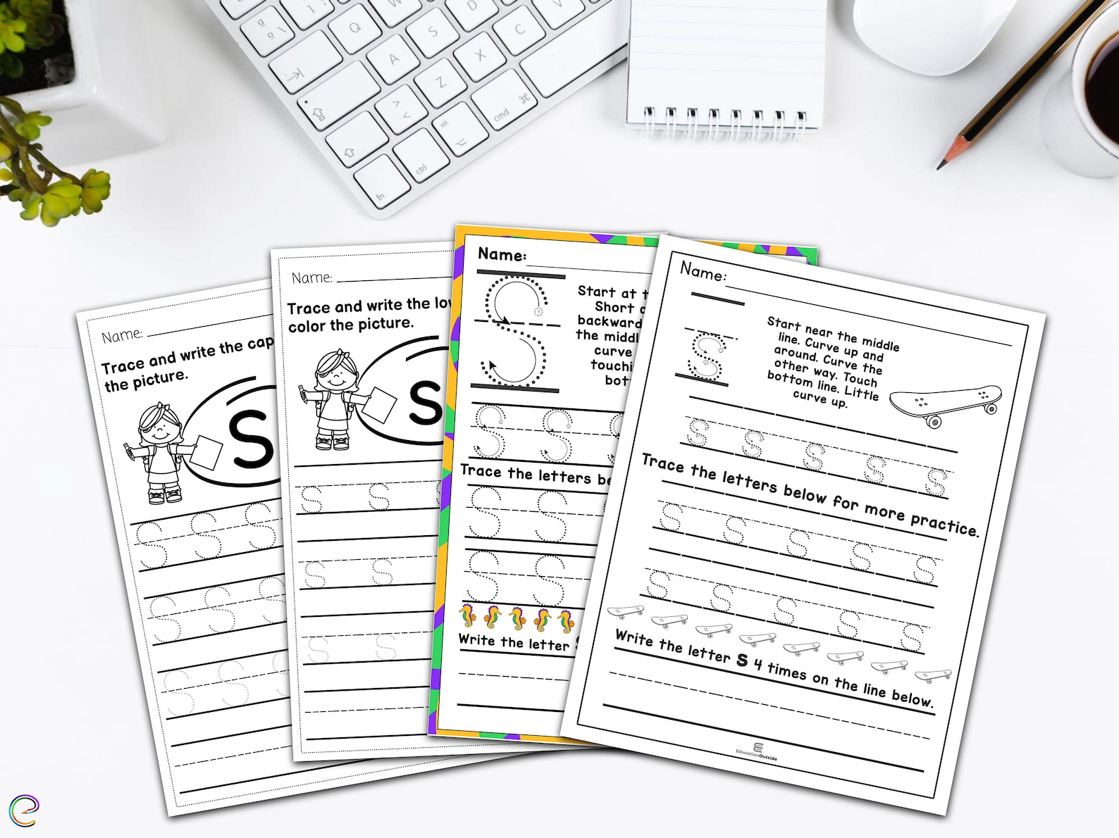 42 Letter S Handwriting Practice Worksheets and Education Printables ...