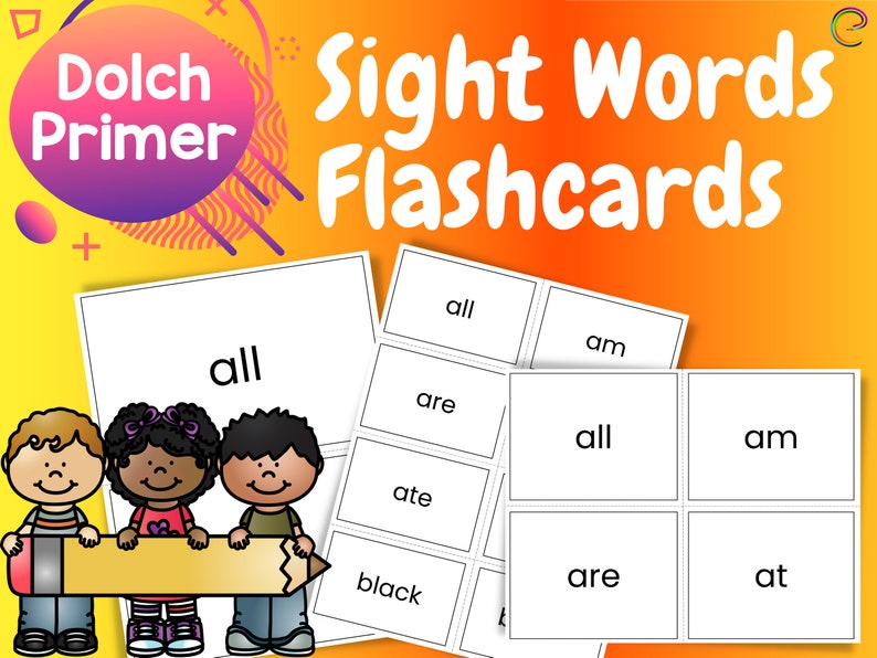 Kindergarten Dolch Sight Word Flashcards Education Printables Early ...