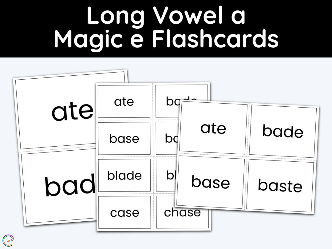 Long A, Magic E, Flashcards Printable, Homeschool Curriculum, 1st Grade ...