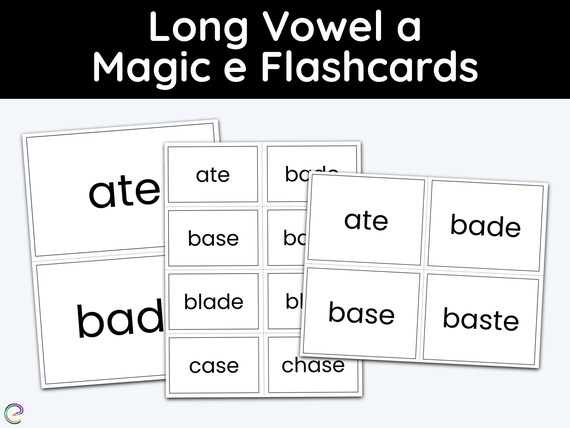 Long A Magic E Flashcards Printable Homeschool Curriculum | Etsy Canada