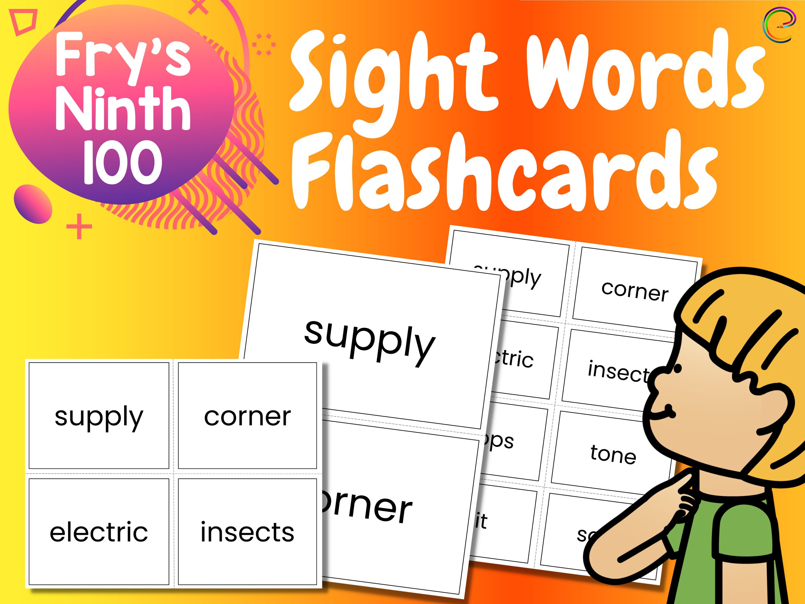 Fry Sight Words | 100 Sight Words | Printable Flash Cards | 4th Grade ...