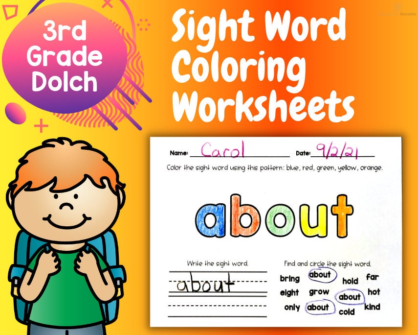 Dolch Sight Word Coloring Pages
