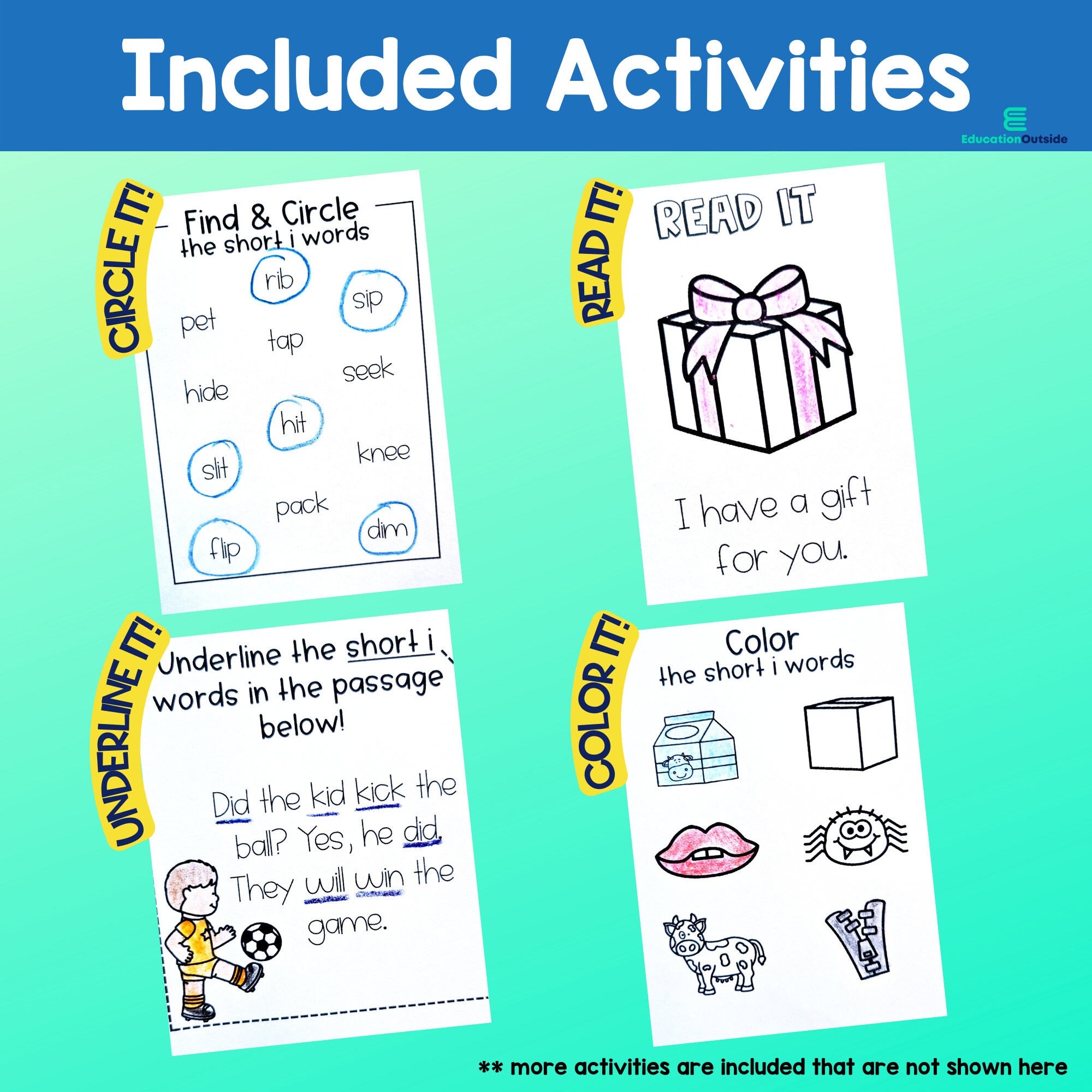 Worksheet Bundle, Short Vowels, Vowel Sounds, Kids Worksheets ...