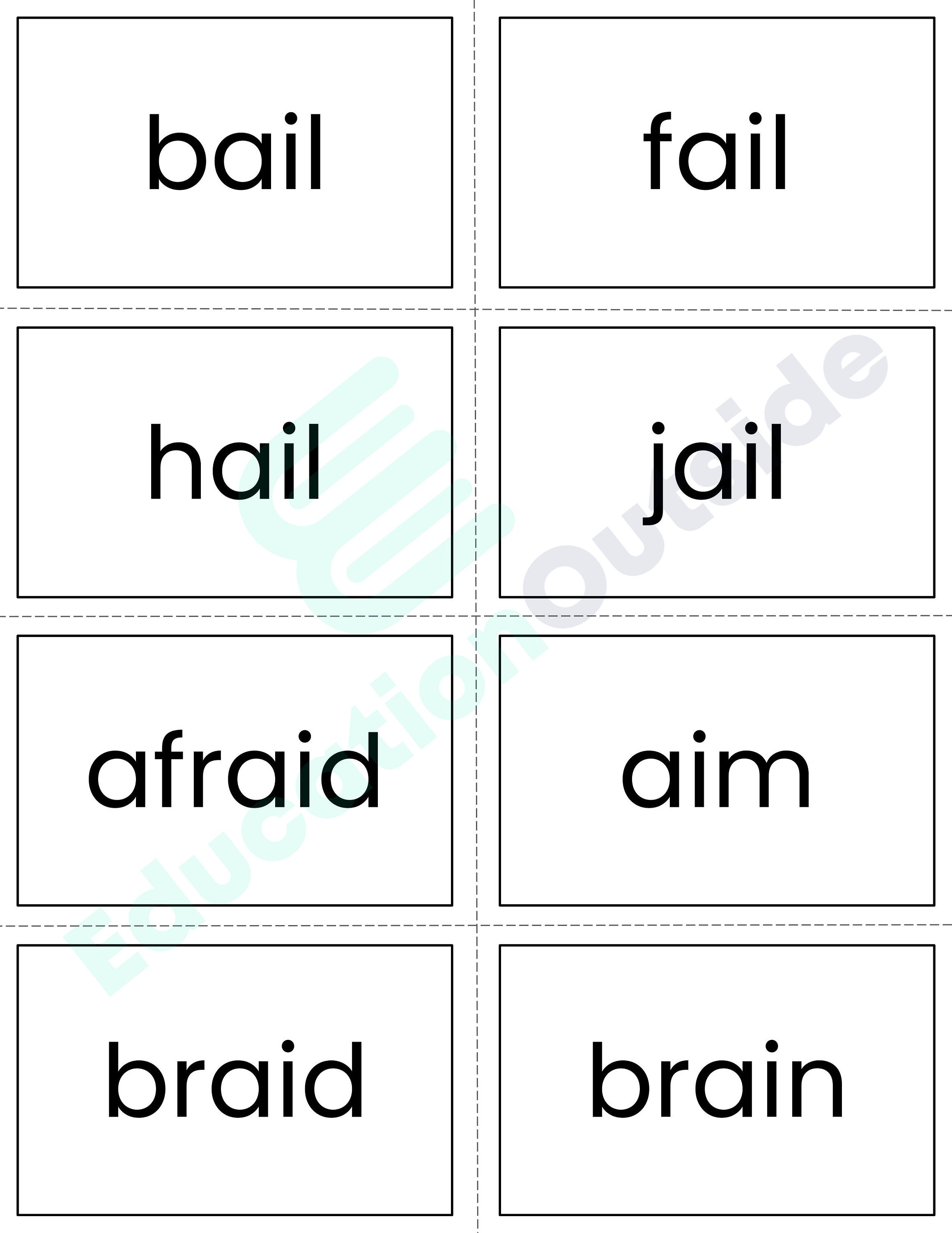 Vowel Sounds, Vowel Teams, Long A, Flash Cards, 2nd Grade, First Grade ...